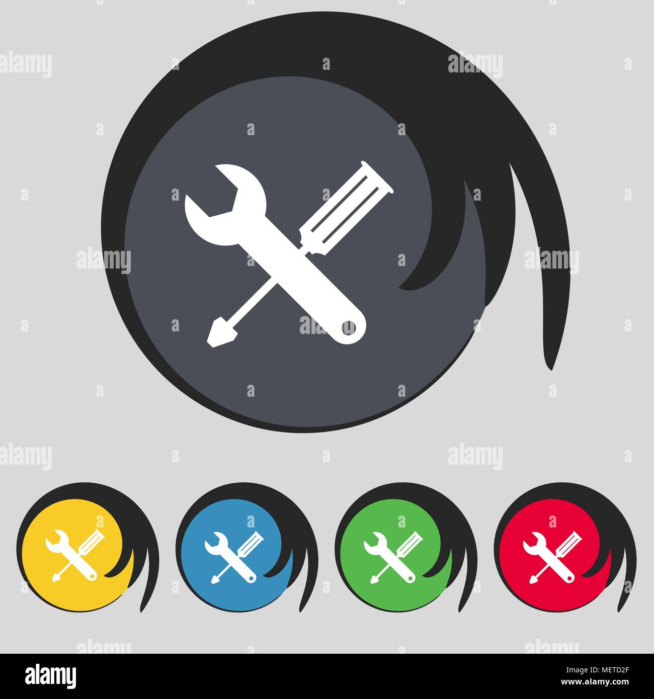 Repair tool sign icon. Service symbol. screwdriver with wrench. Set of ...