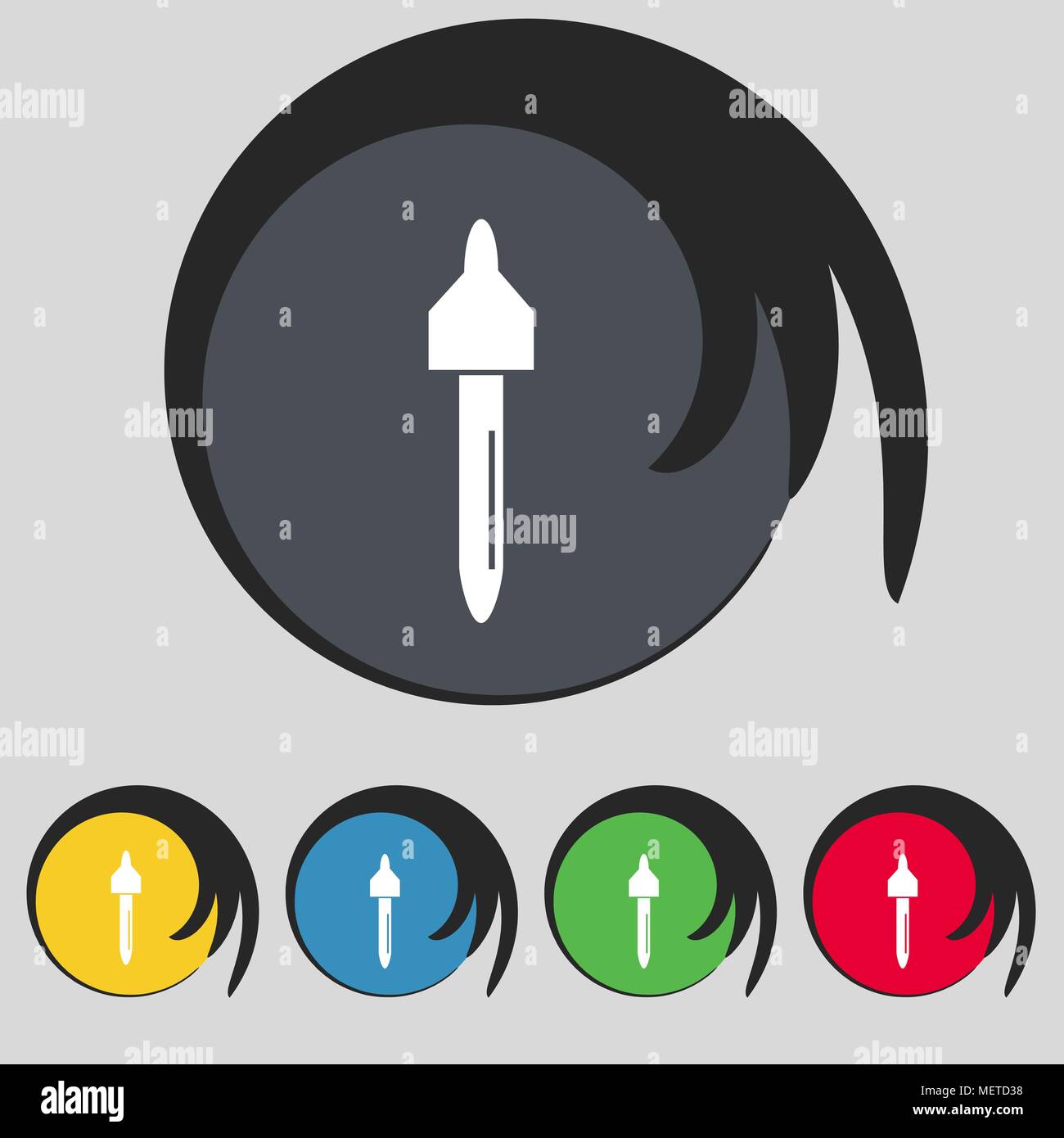 dropper sign icon. pipette symbol. Set of colored buttons. Vector ...