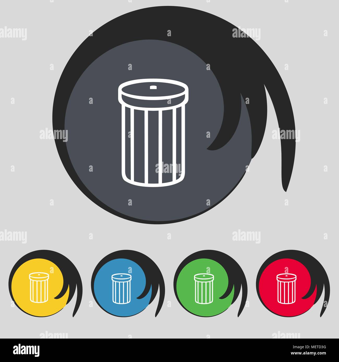 Recycle bin sign icon. Symbol. Set of colored buttons. Vector ...