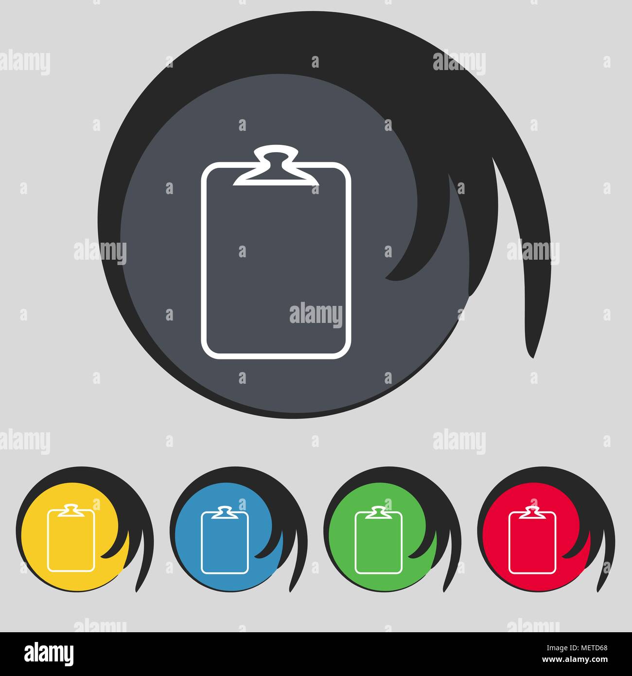 File annex icon. Paper clip symbol. Attach sign. Set of coloured ...