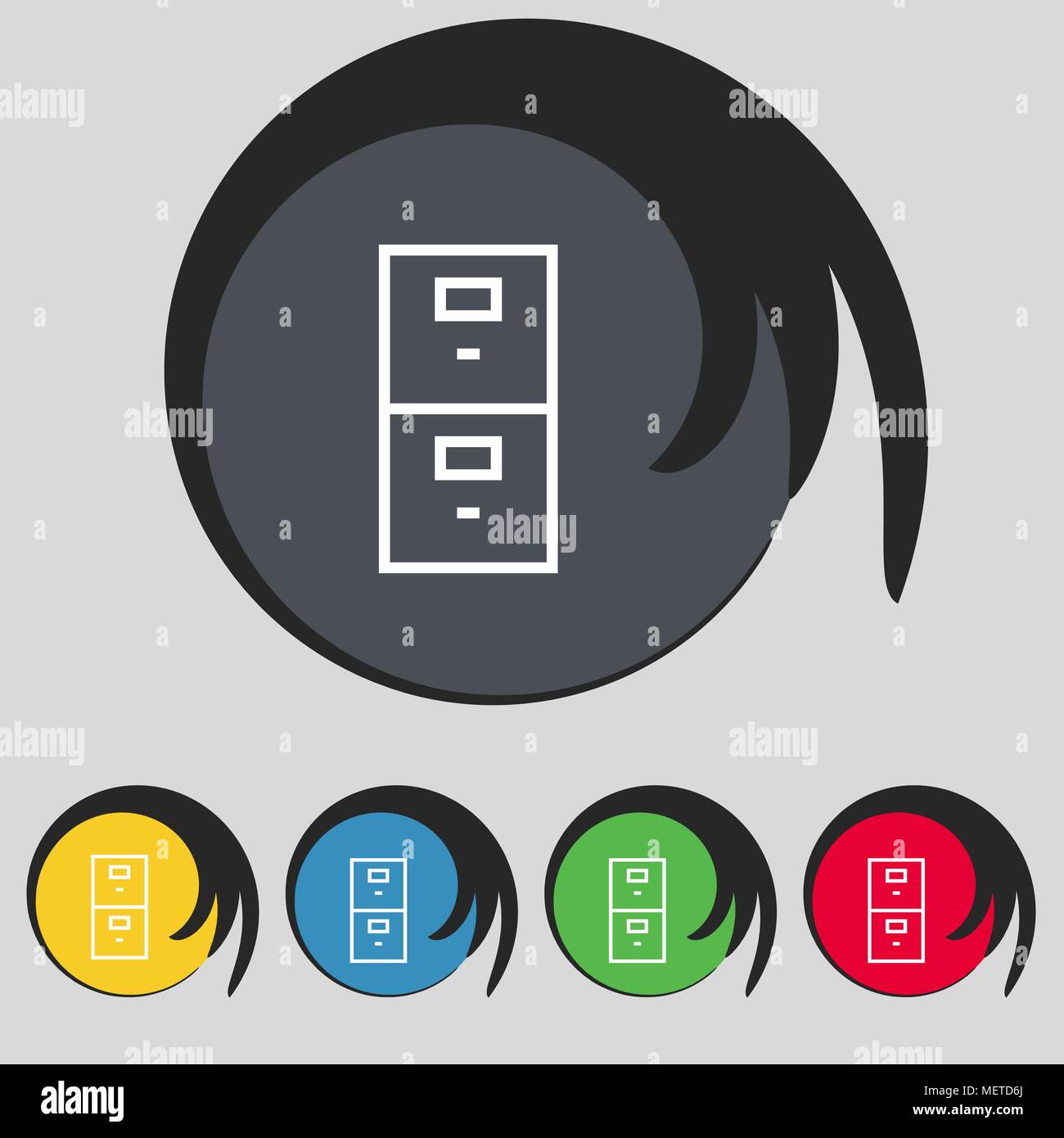 Safe sign icon. Deposit lock symbol. Set of colour buttons. Vector ...
