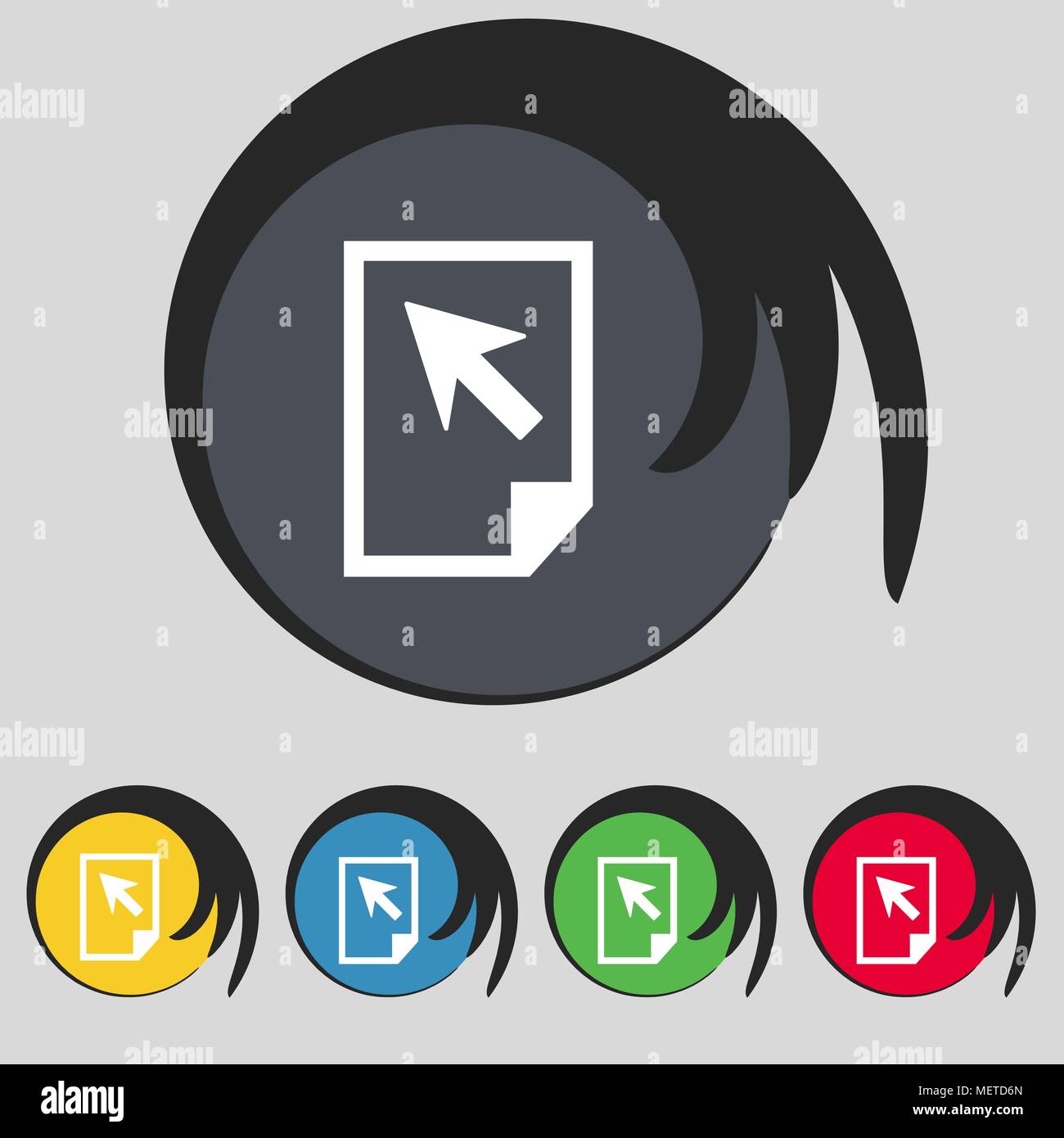 Text file sign icon. File document symbol. Set of colour buttons ...