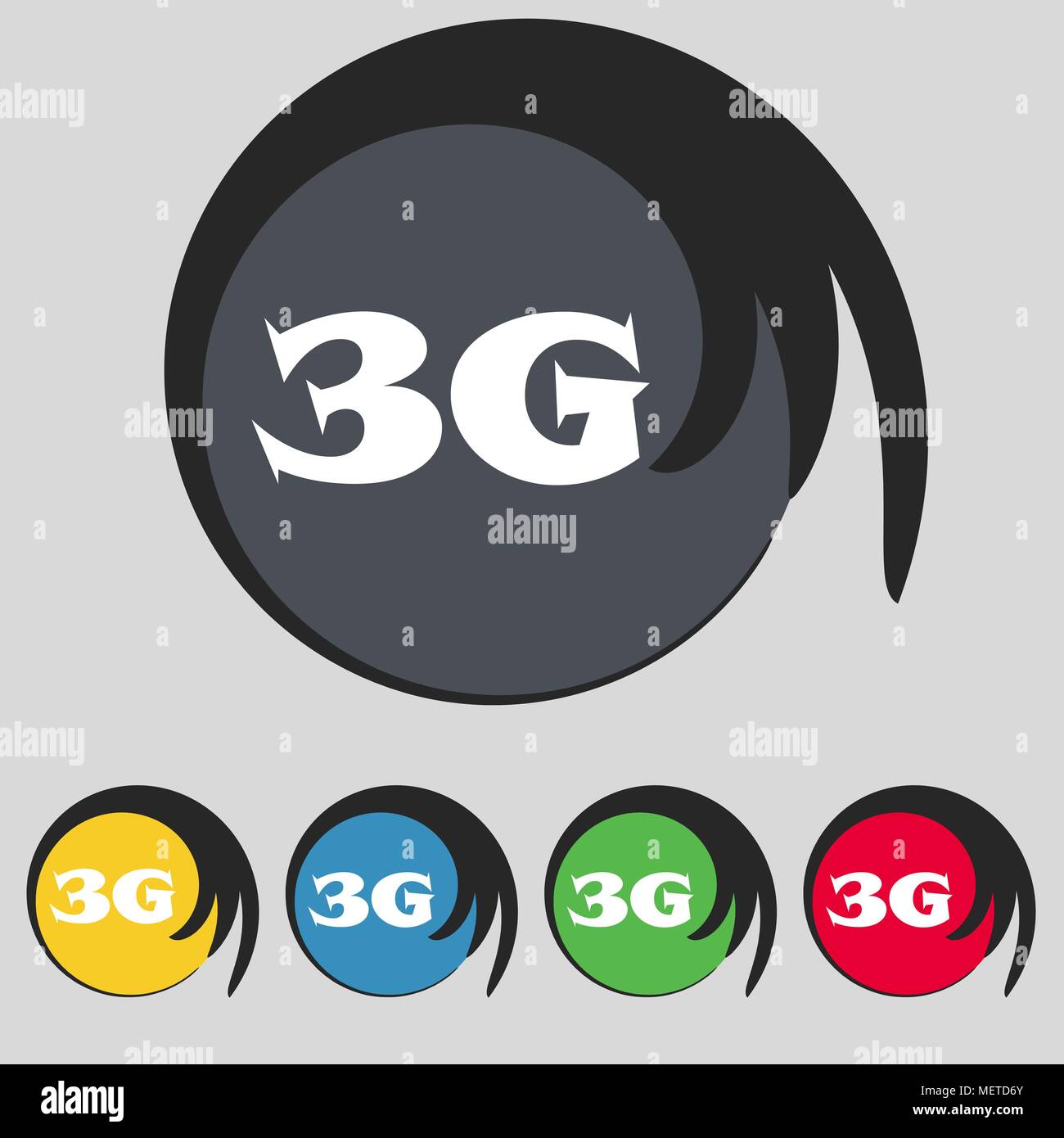 3G sign icon. Mobile telecommunications technology symbol. Set of ...