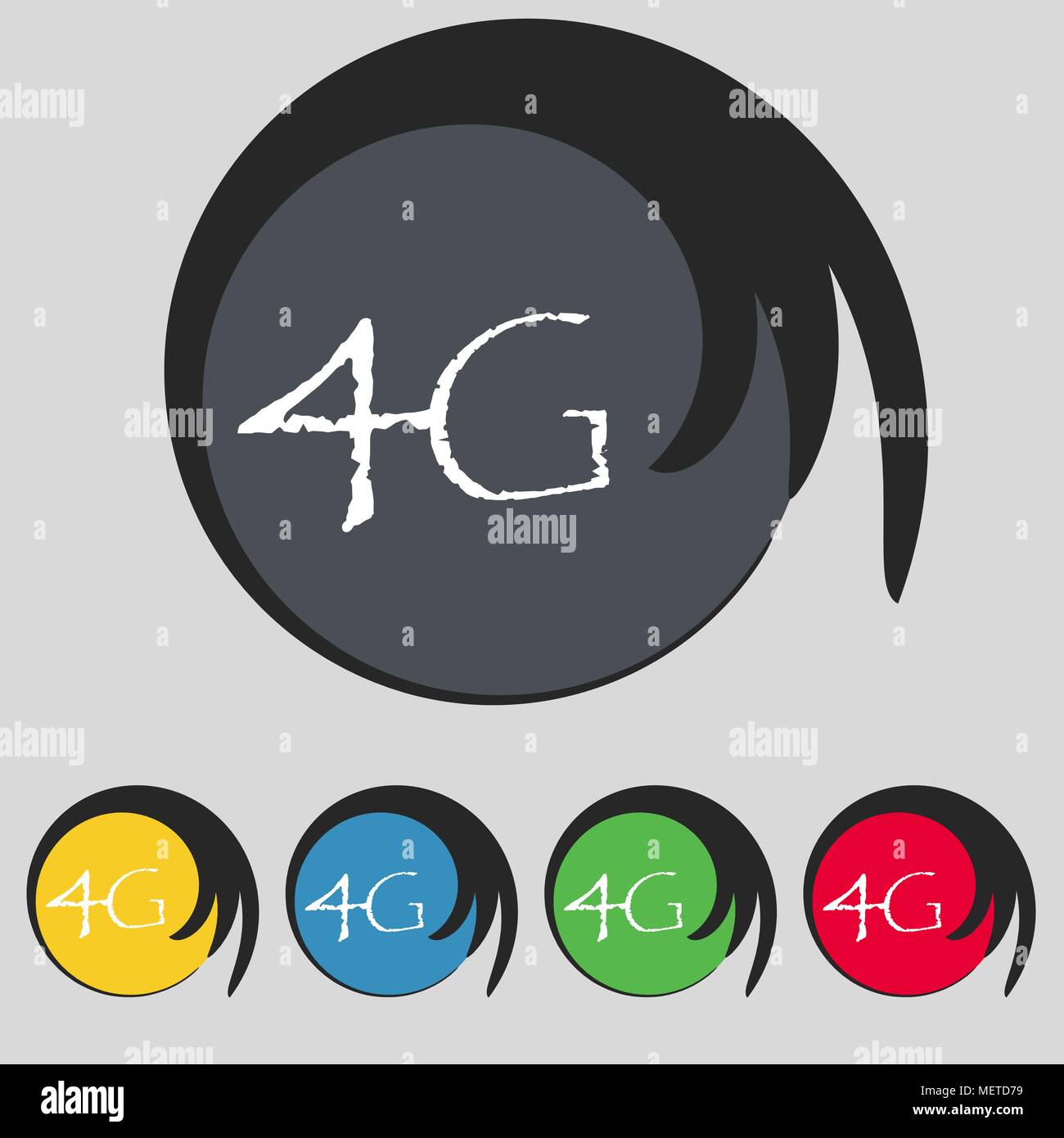 4G sign icon. Mobile telecommunications technology symbol. Set of ...