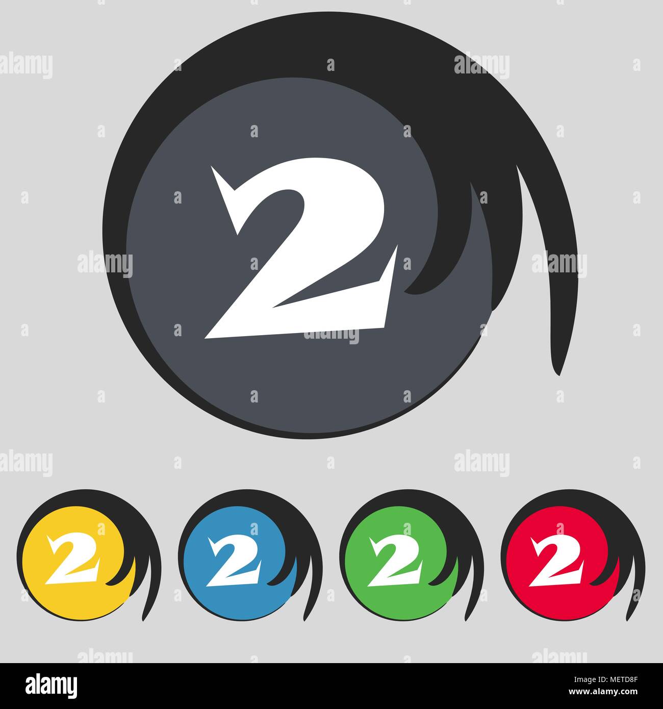 Second place award sign. Winner symbol. Step two. Set of coloured ...