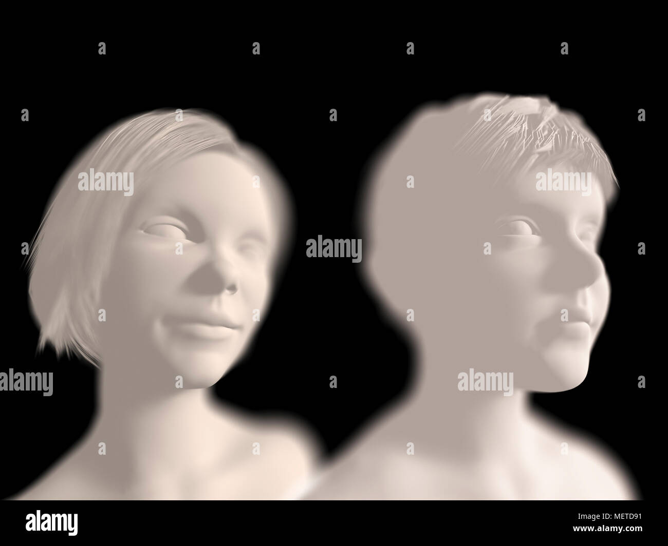 Weird Woman's Upper Head Stock Photo - Alamy
