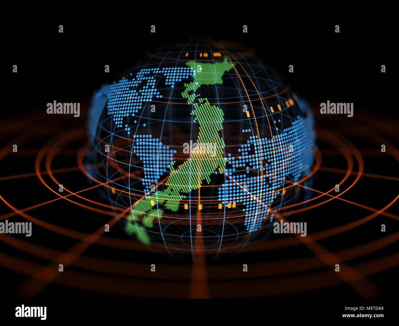 Computer monitor map japan hi-res stock photography and images - Alamy