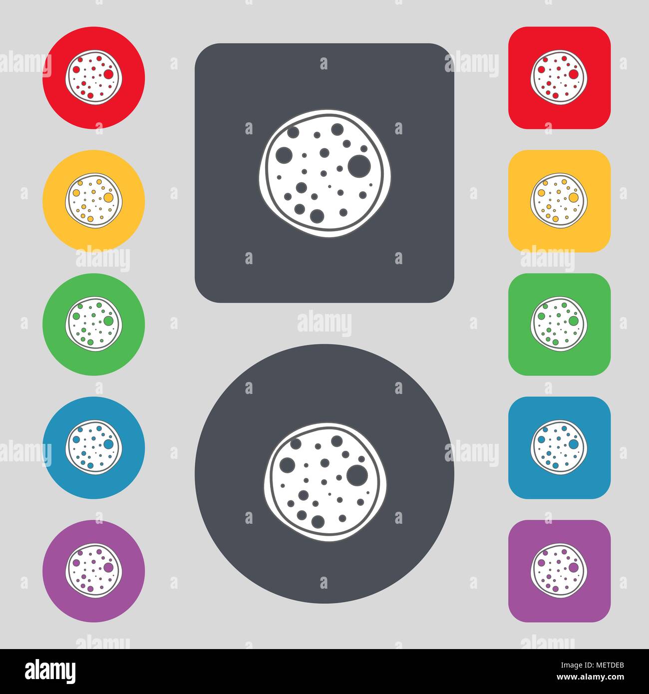Pizza Icon. Set colourful buttons sign. Vector illustration Stock ...