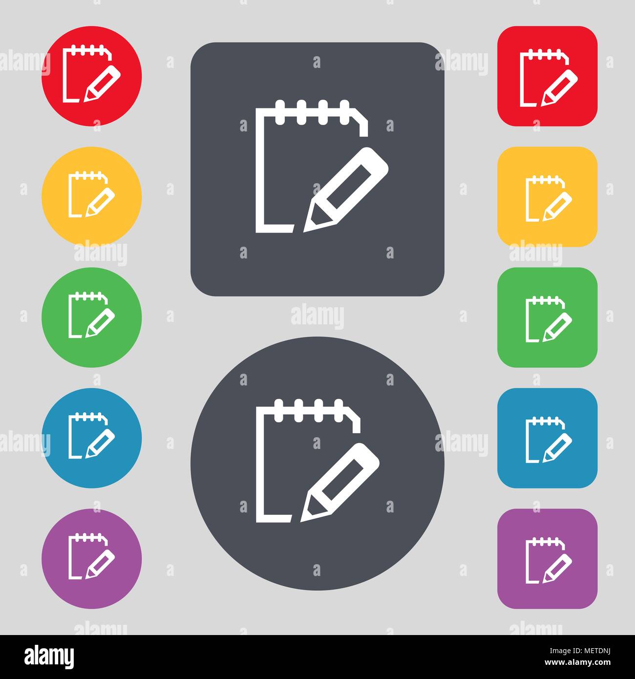 Edit Document Sign Icon Content Button Set Colour Button Modern Ui