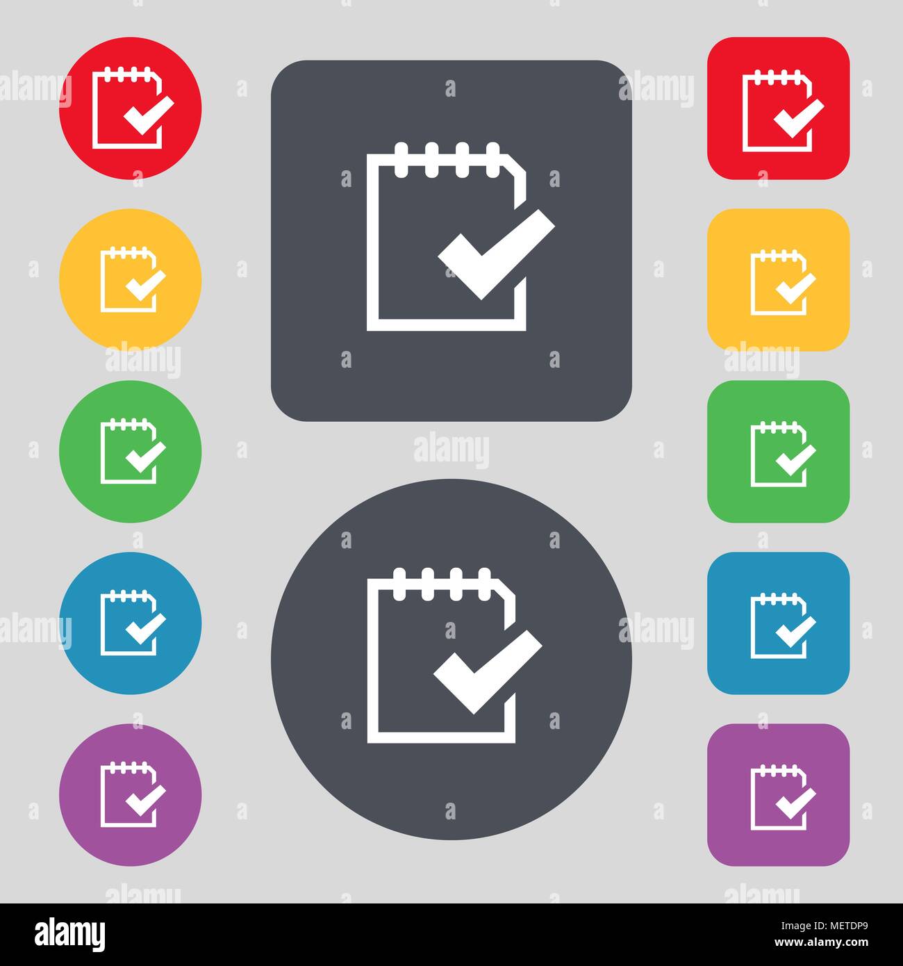Edit document sign icon. content button. Set colour button. Modern UI ...
