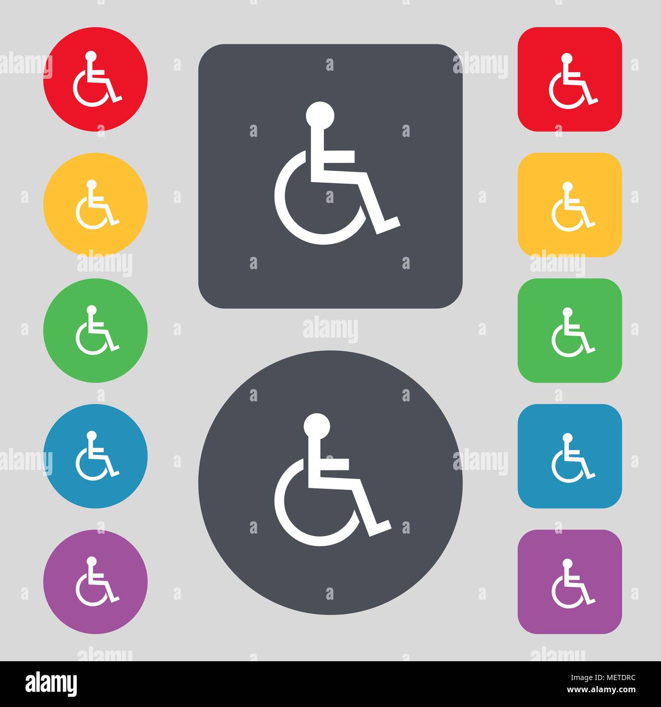 Disabled sign icon. Human on wheelchair symbol. Handicapped invalid ...