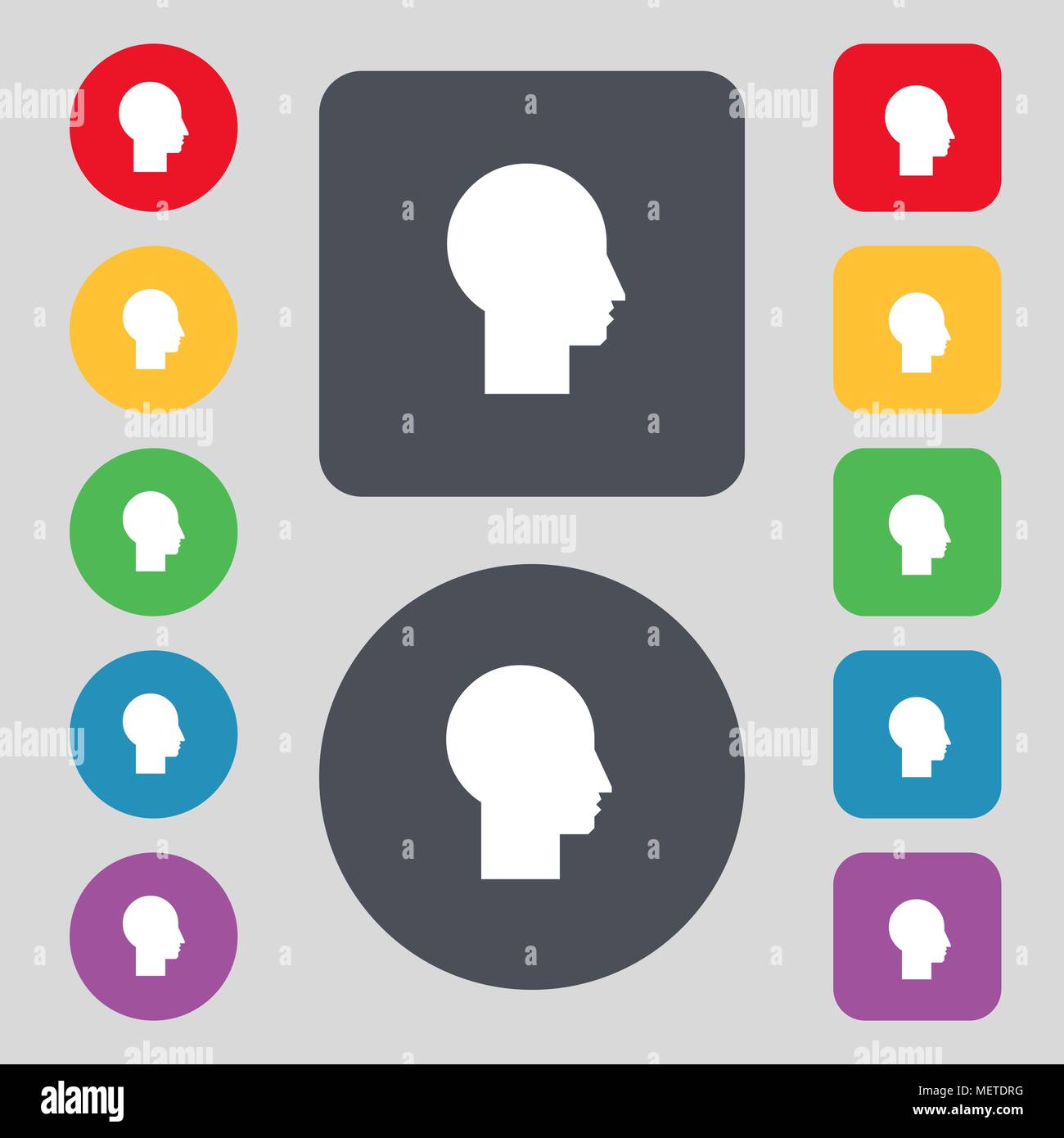 User sign icon. Person symbol. Set colourful buttons. Modern UI website ...