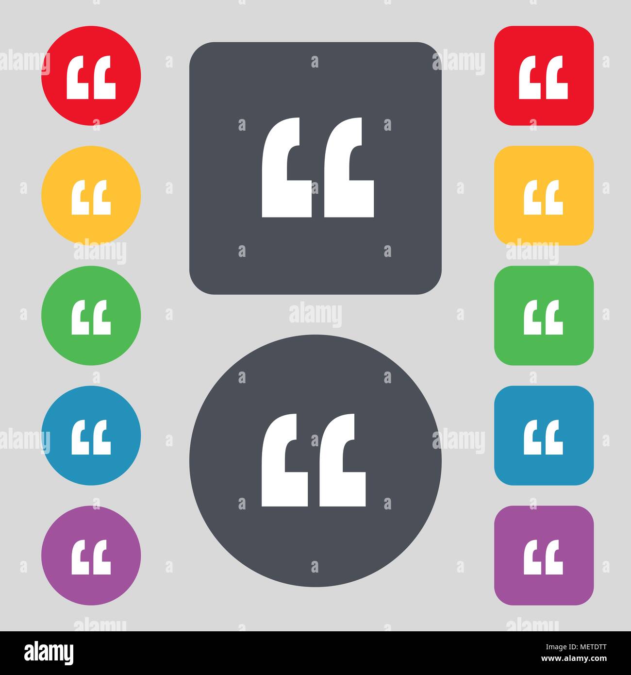 Quote sign icon. Quotation mark symbol. Double quotes at the end of ...