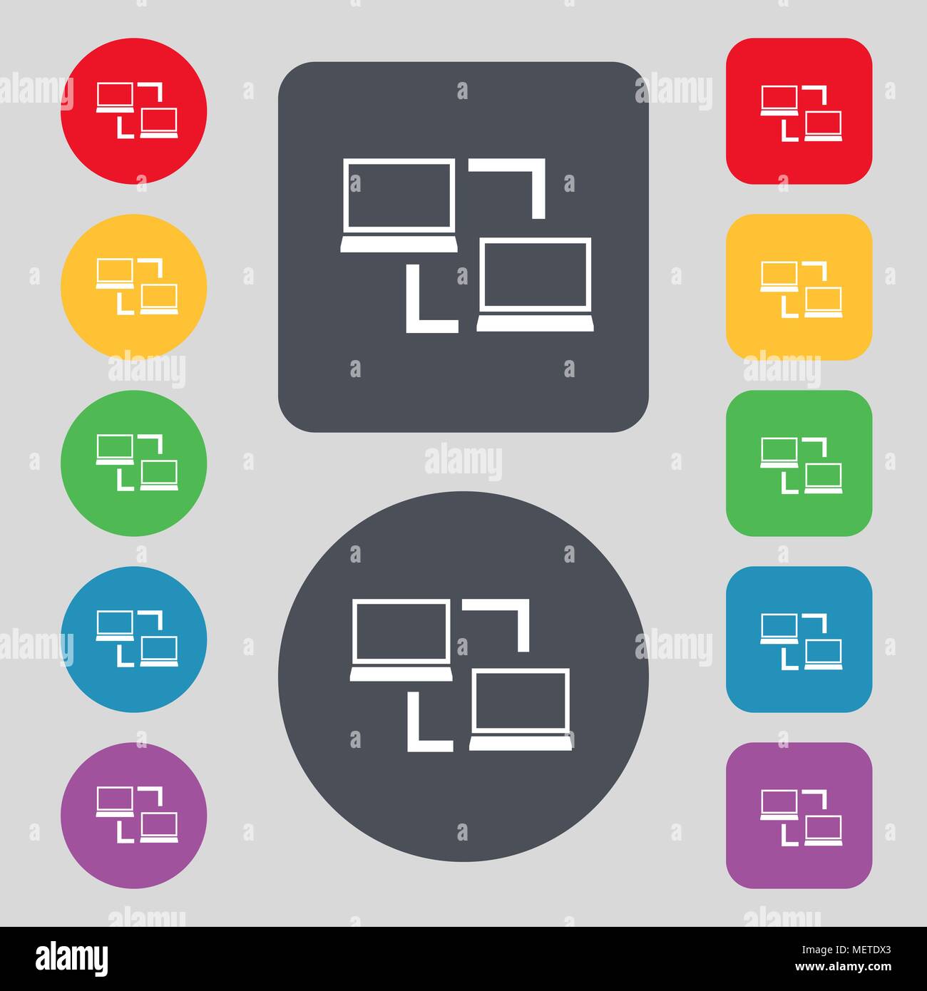 Synchronization sign icon. Notebooks sync symbol. Data exchange. Set ...