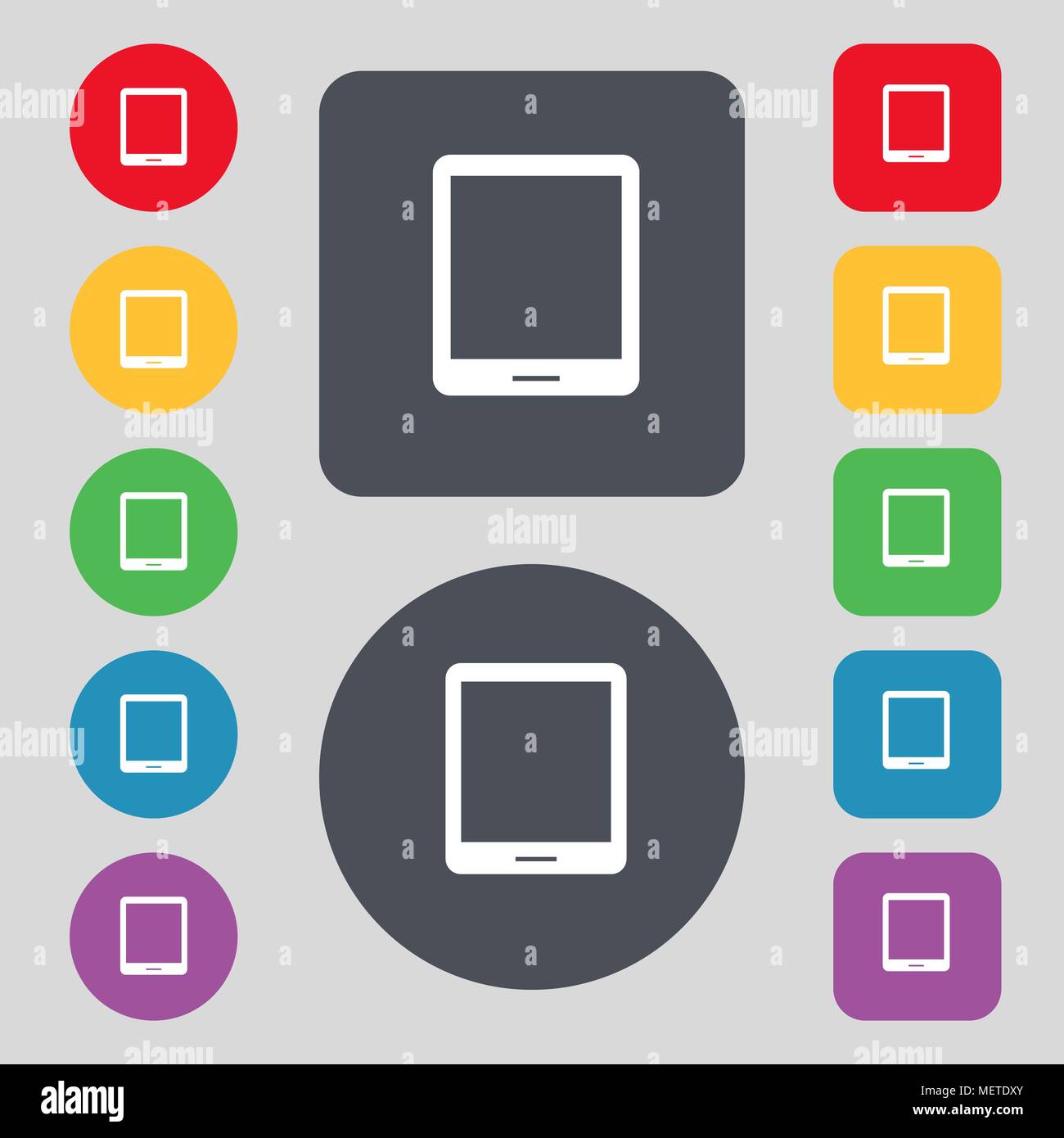 Tablet sign icon. smartphone button. Set colur buttons. Vector ... Tablet sign icon. smartphone button. Set colur buttons. Vector ...