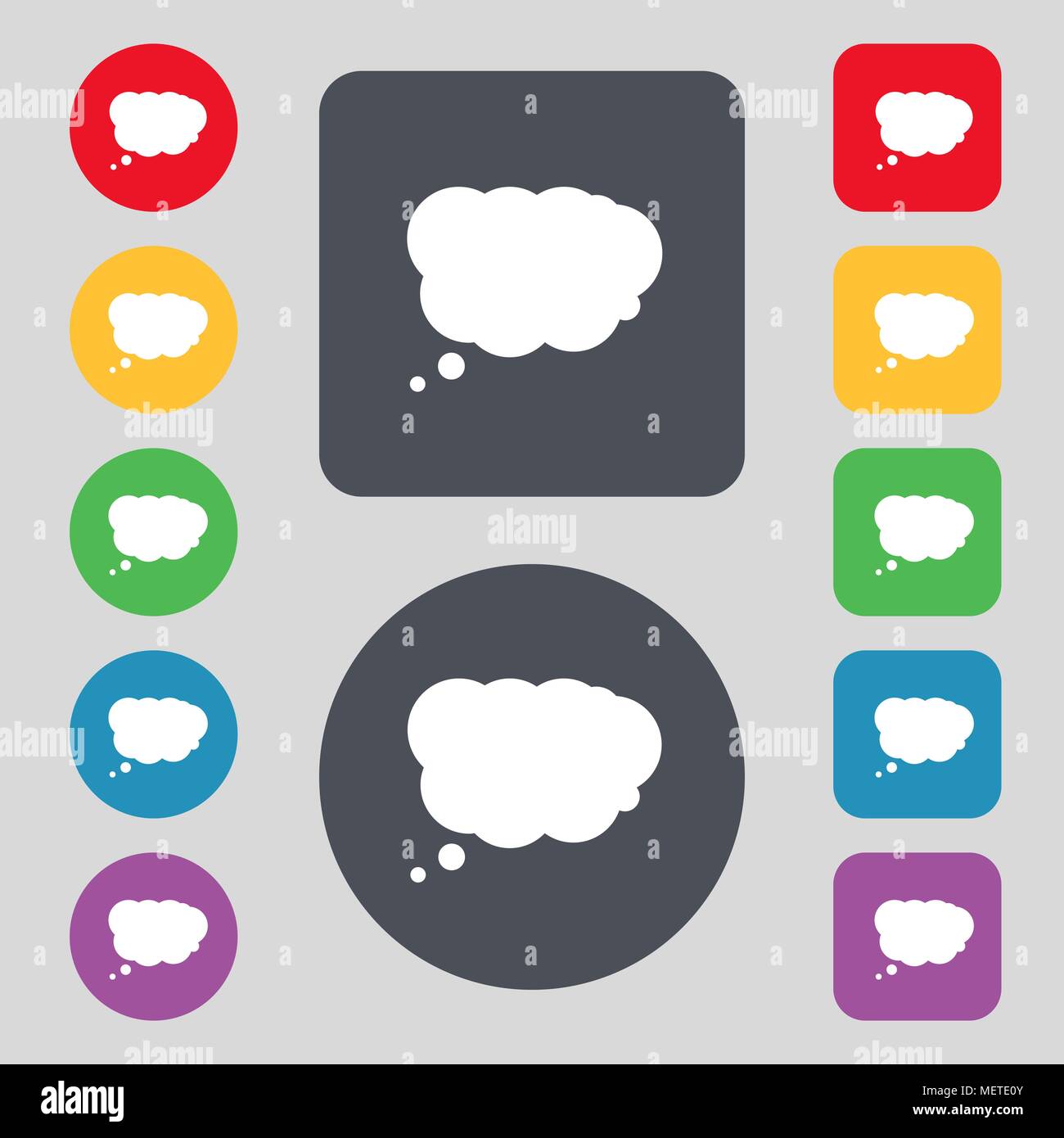 Cloud sign icon. Data storage symbol.Set colourful buttons. Vector ...