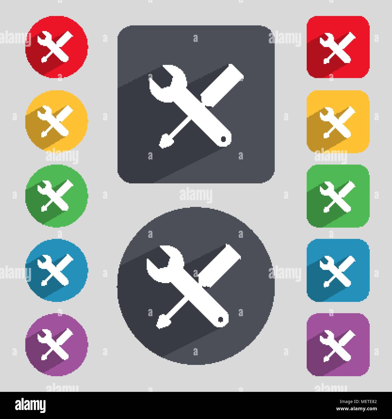 Repair tool sign icon. Service symbol. screwdriver with wrench. Set of ...