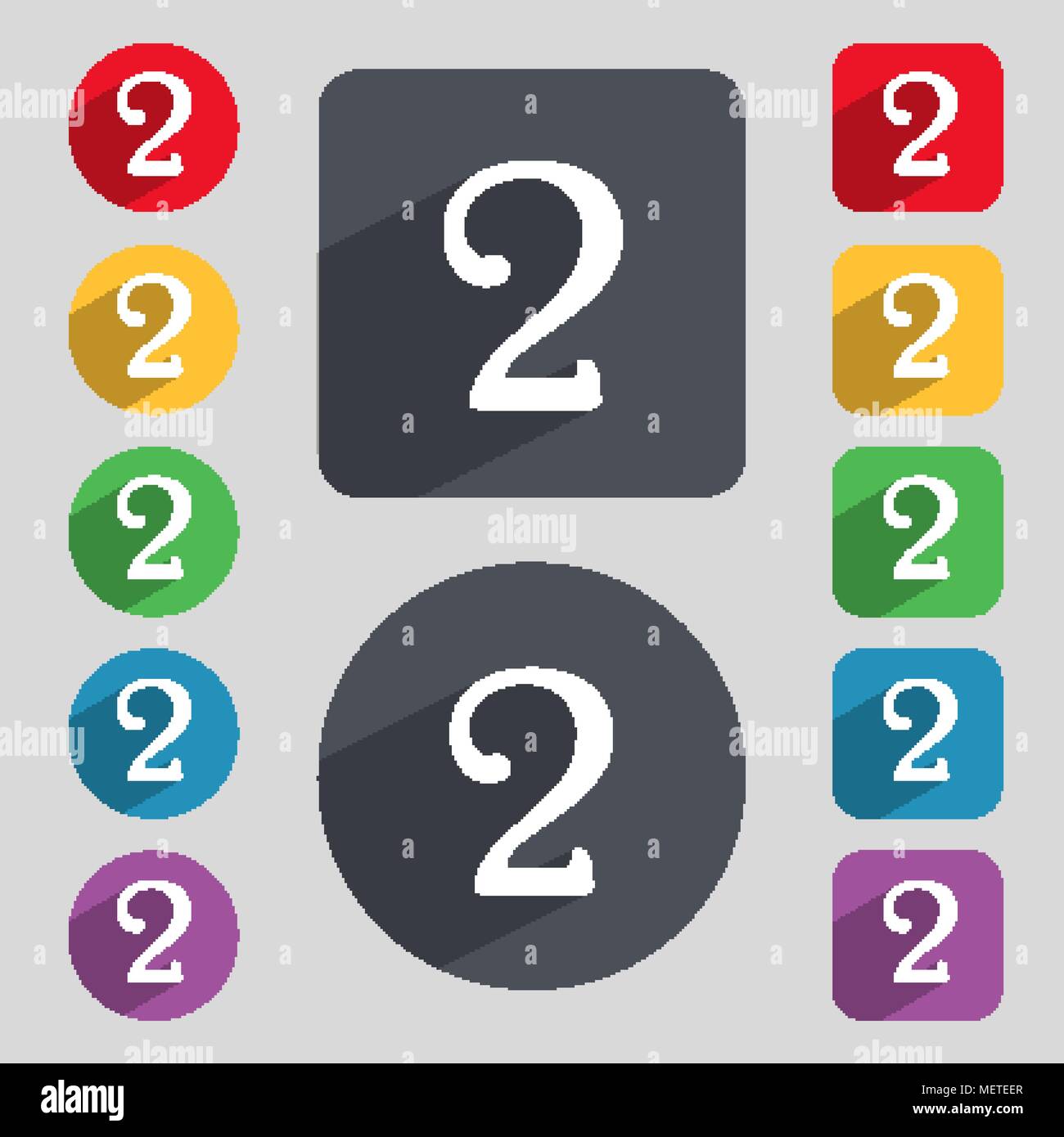 Second place award sign. Winner symbol. Step two. Set of coloured ...