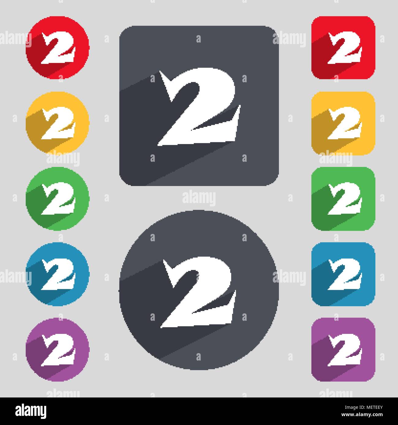 Second place award sign. Winner symbol. Step two. Set of coloured ...