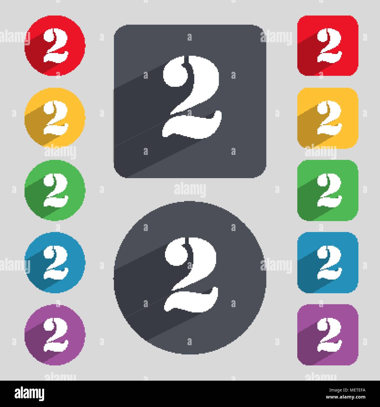 Second place award sign. Winner symbol. Step two. Set of coloured ...
