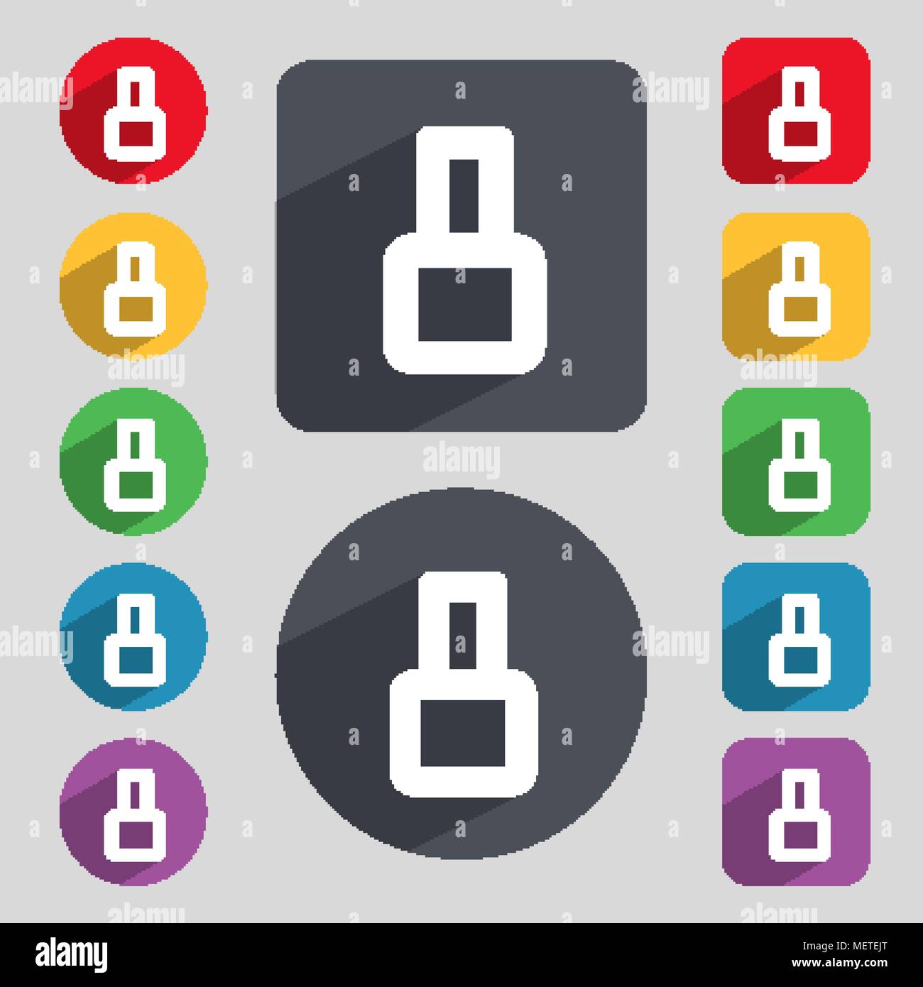 number Eight icon sign. Set of coloured buttons. Vector illustration ...