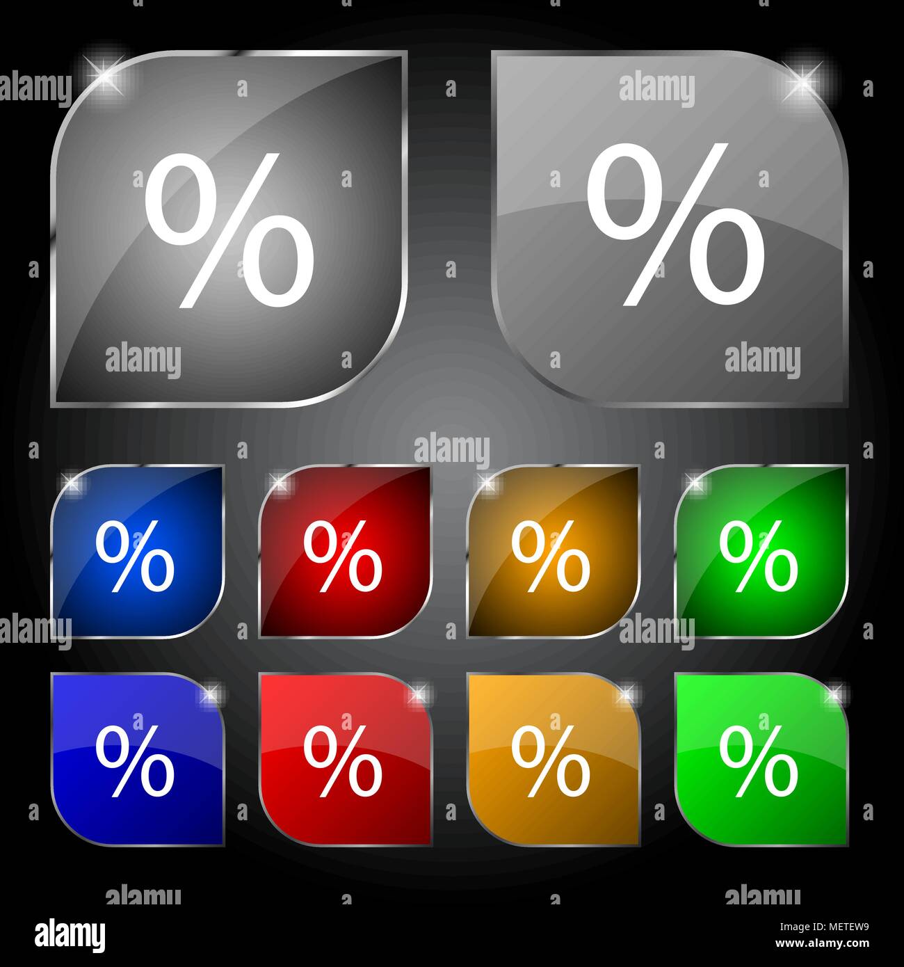 Discount percent sign icon. Modern interface website buttons. Set ...
