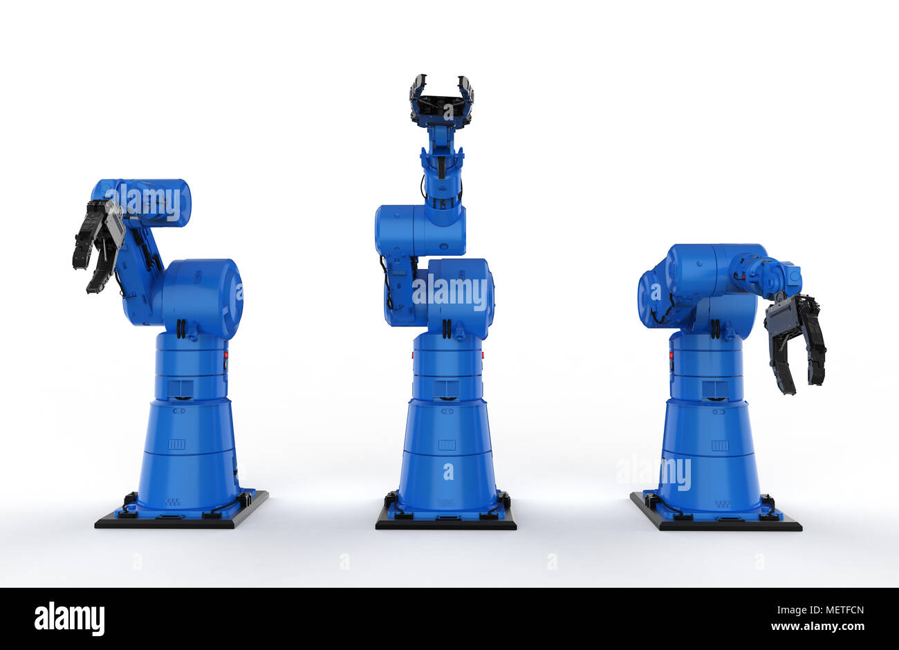 3d rendering three robotic arms or robot hands Stock Photo - Alamy