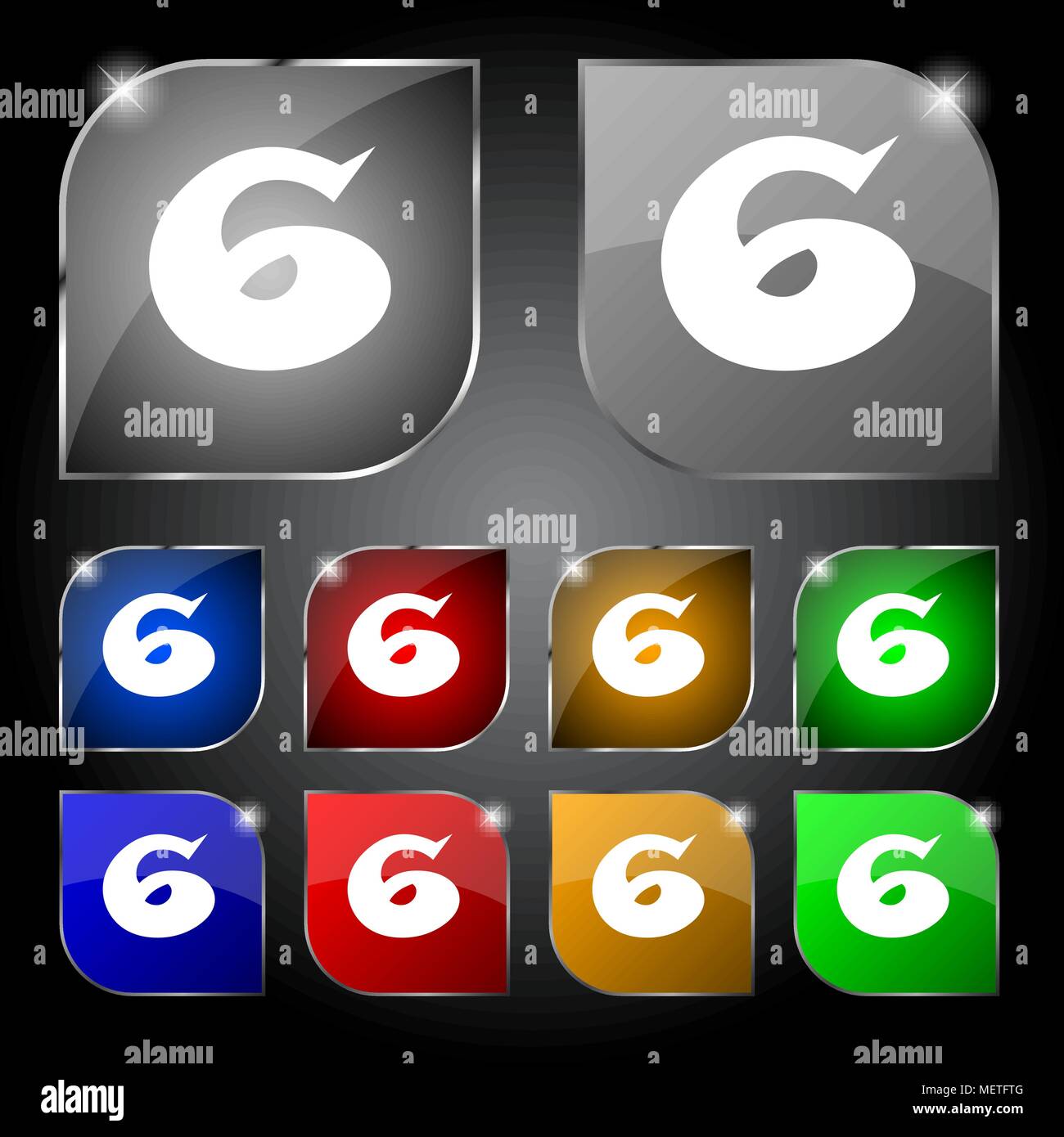 Number 6 buttons Stock Vector Images - Alamy
