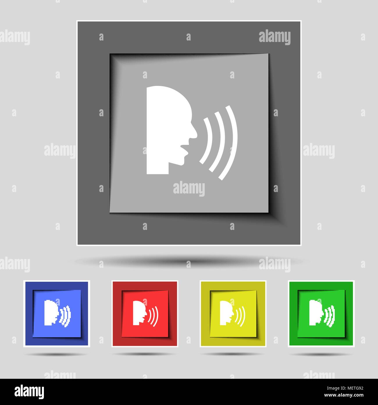 Talking Flat modern web icon. Set colour button. Vector illustration ...