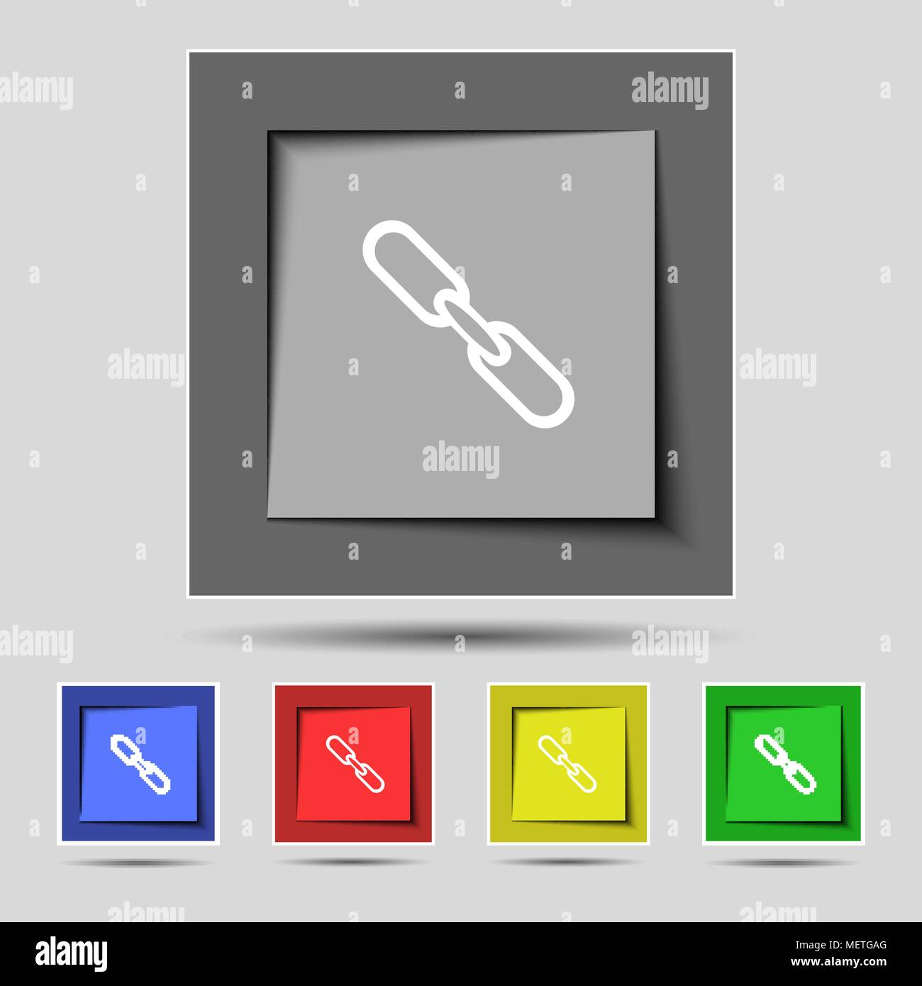 Link sign icon. Hyperlink chain symbol. Set colourful buttons. Vector ...