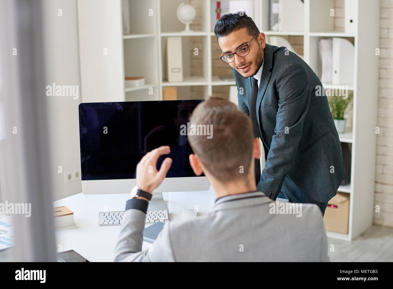 Productive Discussion of Joint Project Stock Photo - Alamy