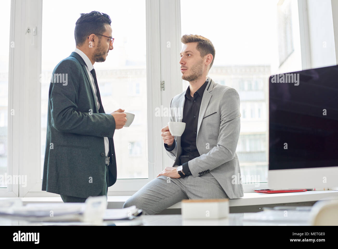 Taking Coffee Break Stock Photo - Alamy