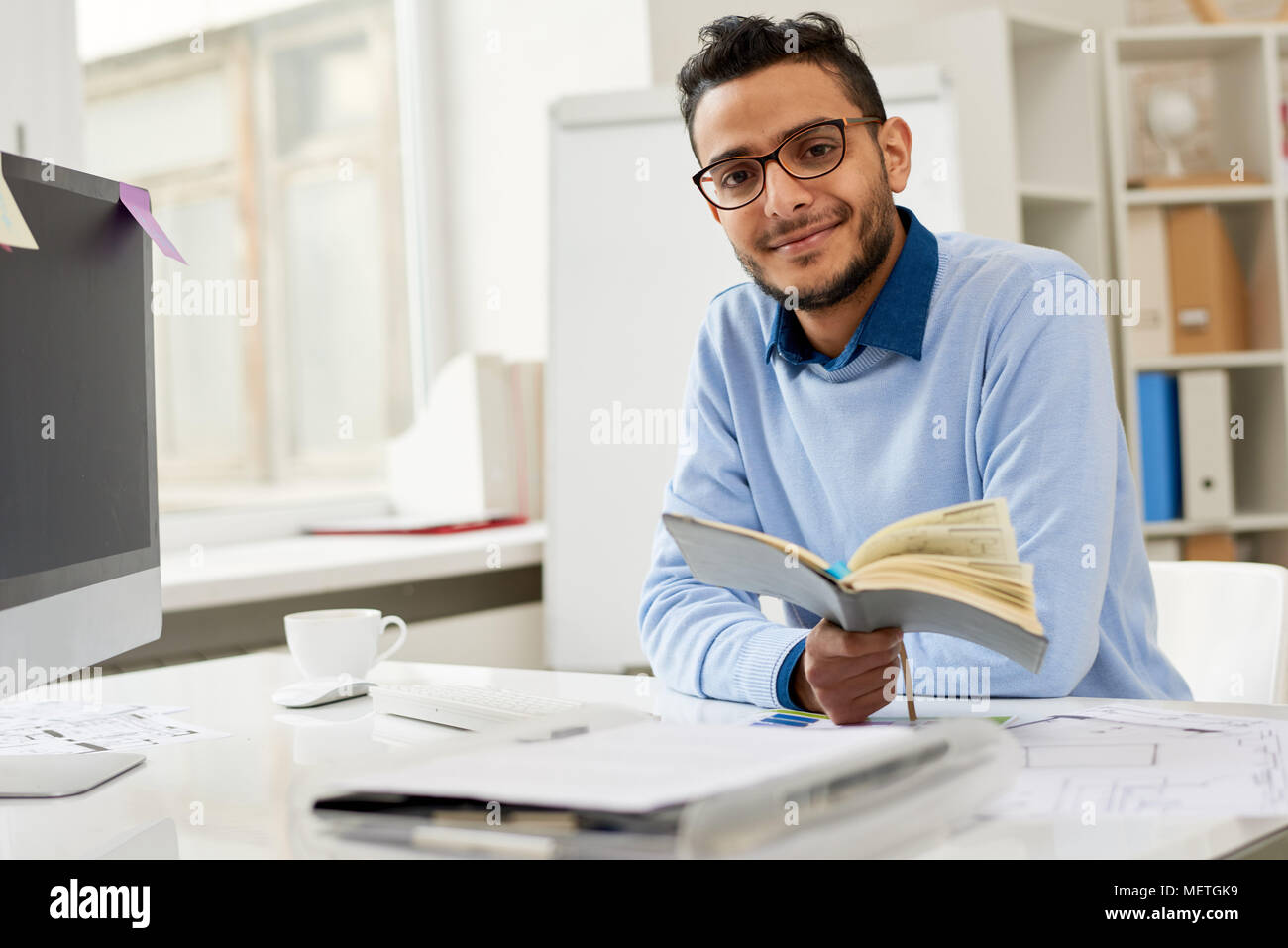 Bearded Manager Posing for Photography Stock Photo - Alamy