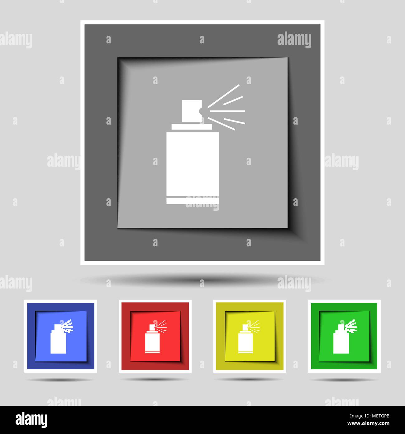 Graffiti spray can sign icon. Aerosol paint symbol. Set of colored ...