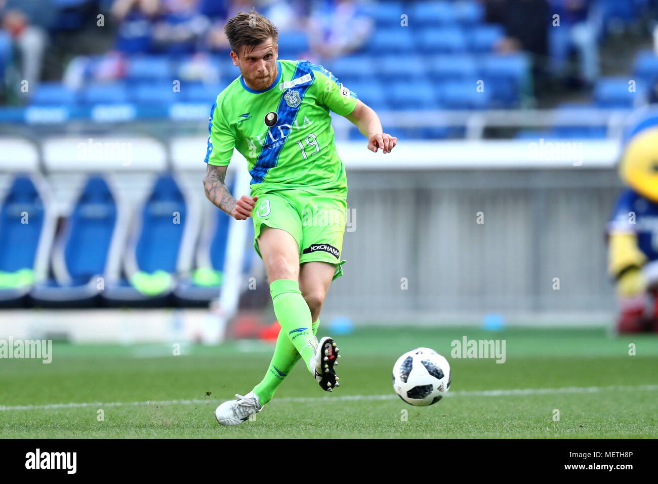 Kanagawa, Japan. 21st Apr, 2018. Alen Stevanovic (Bellmare) Football ...