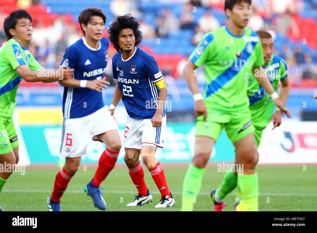 Kanagawa, Japan. 21st Apr, 2018. Yuji Nakazawa (FMarinos) Football ...
