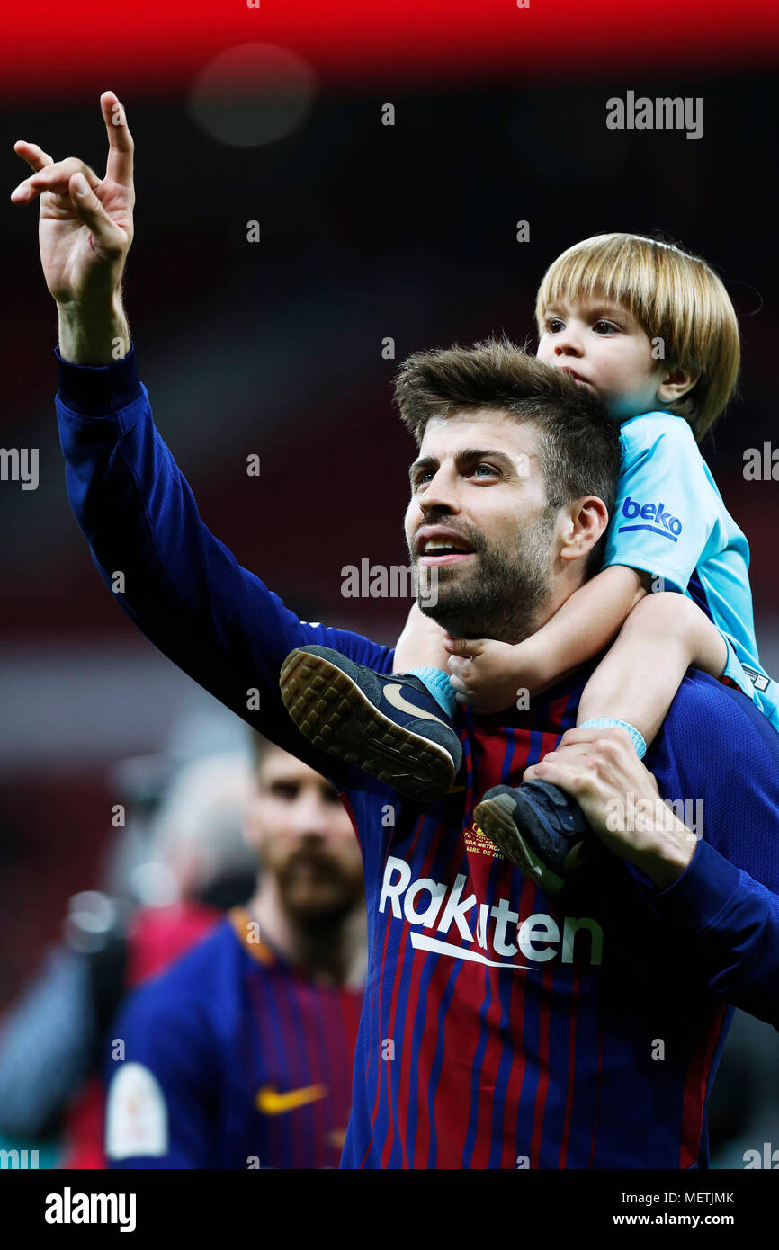Madrid, Spain. Credit: D. 21st Apr, 2018. Gerard Pique (Barcelona ...