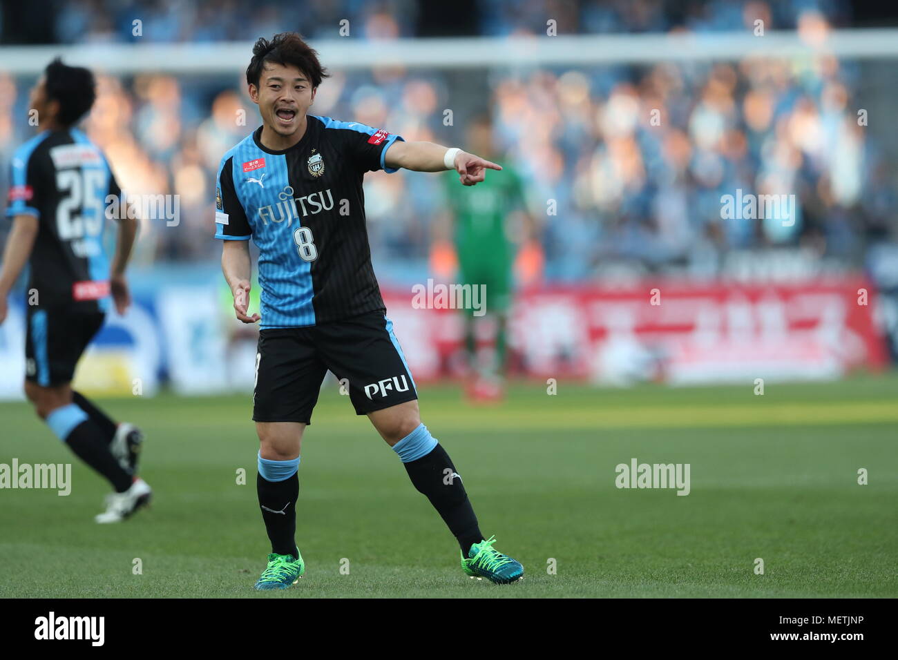 Kanagawa, Japan. 21st Apr, 2018. Hiroyuki Abe (Frontale) Football ...