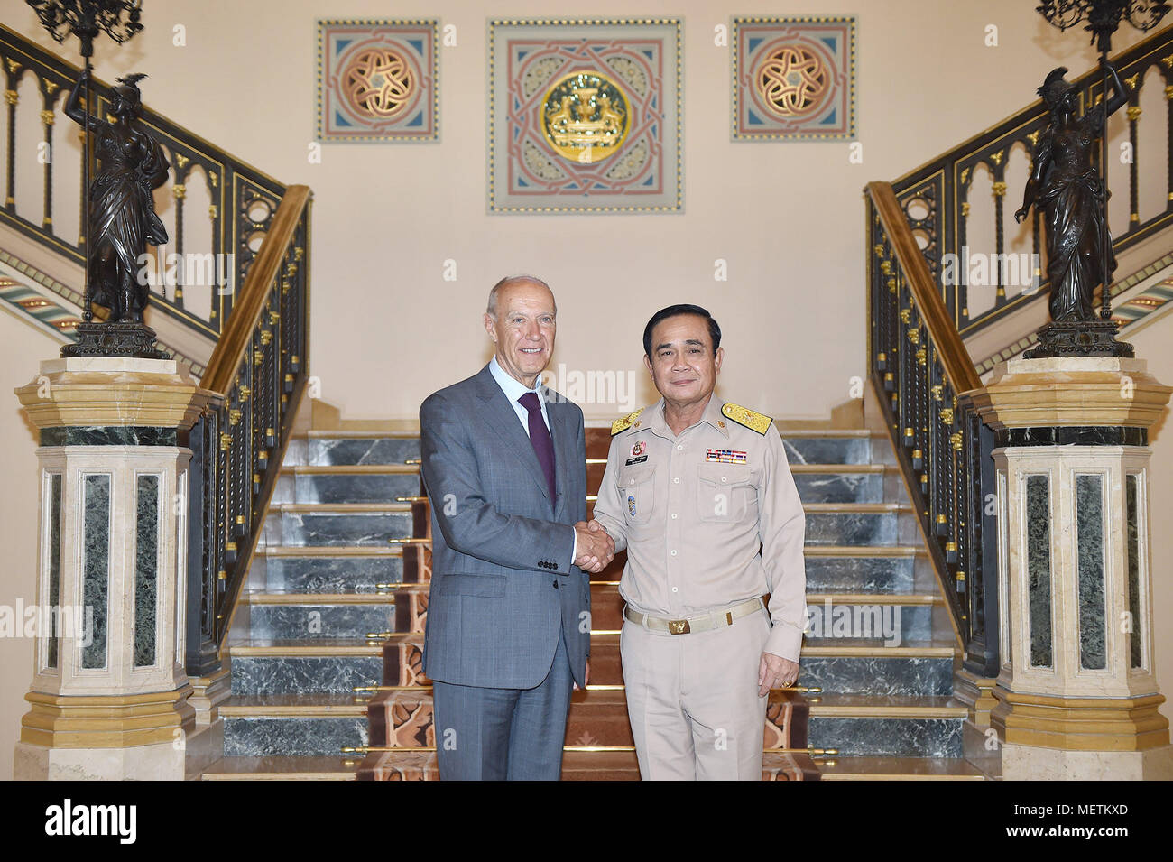 Bangkok, Thailand. 23rd Apr, 2018. Thai Prime Minister Prayut Chan-o ...