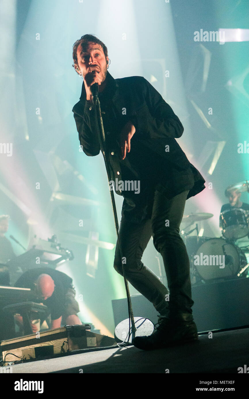 Milan Italy. 22th April 2018. The English rock band EDITORS performs ...
