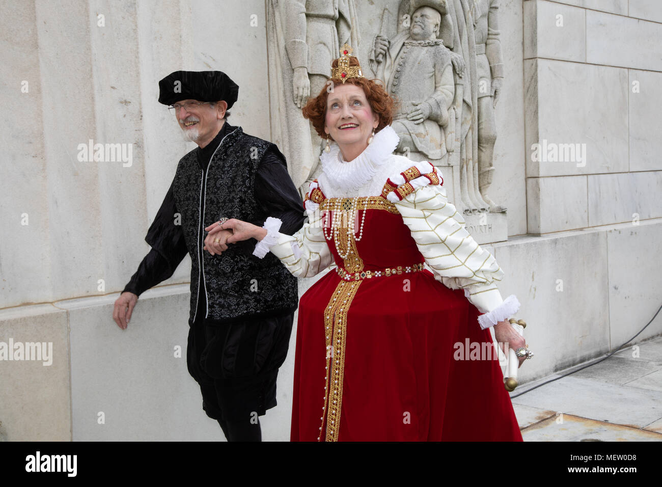 Queen Elizabeth I, portrayed by Penelope Rahming, makes her appearance ...