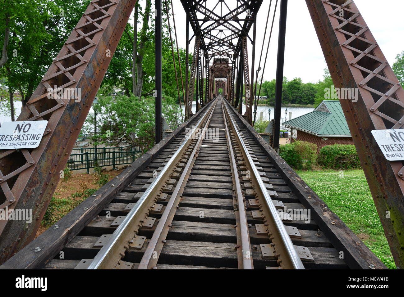 A rail road girder bridge in Augusta Georgia Stock Photo - Alamy