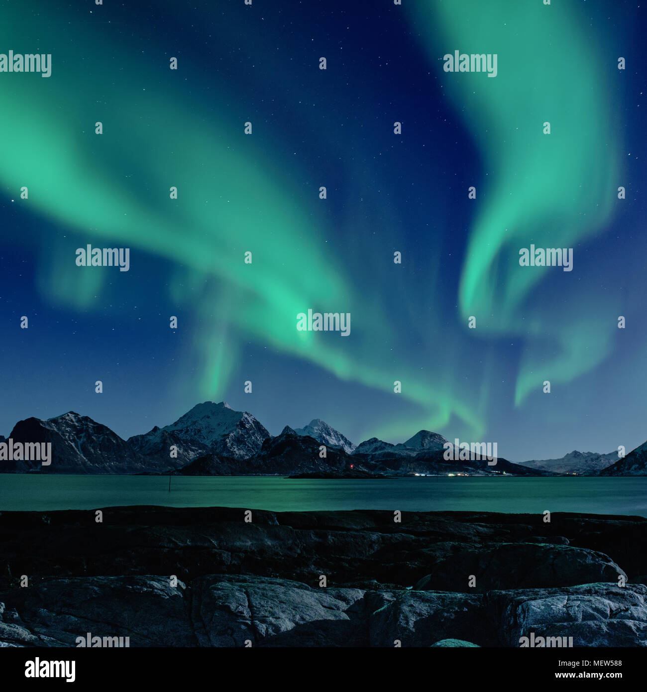Northern Lights in Norway Stock Photo - Alamy