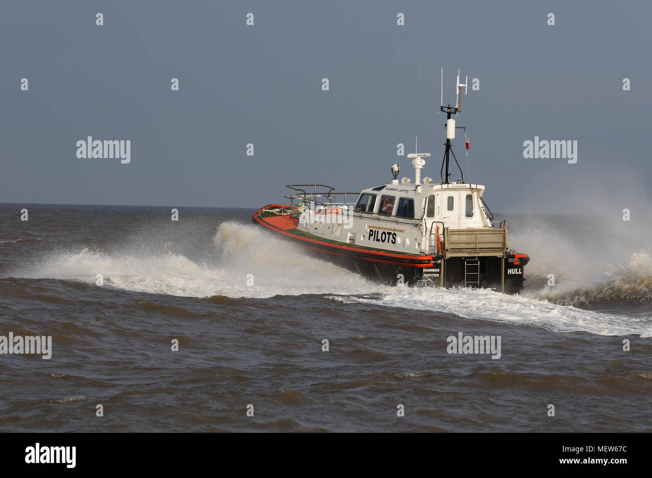 The Humber Pilot Vessel racing along the Humber Estuary Stock Photo - Alamy