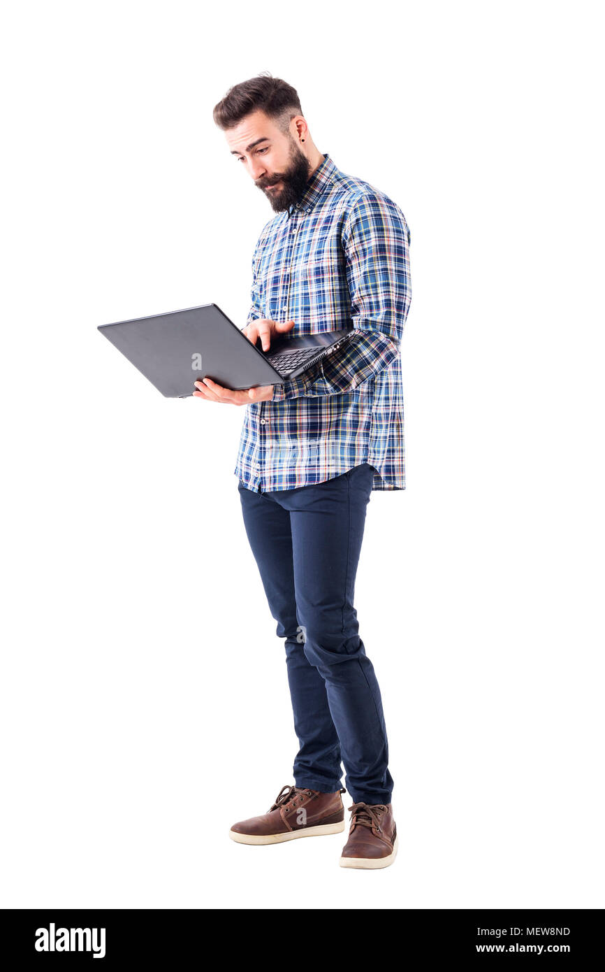 Man watching computer cutout hi-res stock photography and images - Alamy