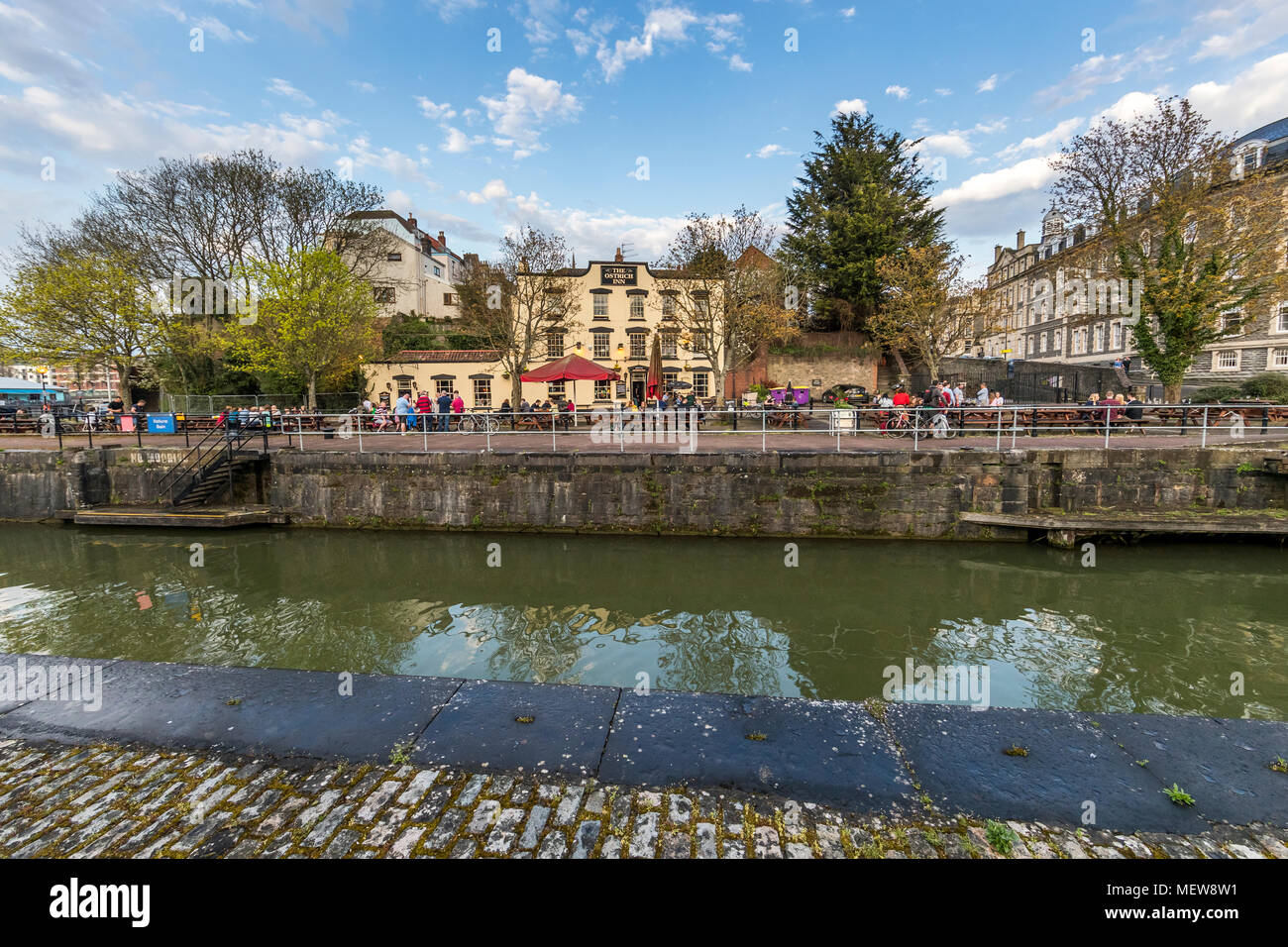 The Ostrich pub and garden on Bathurst Basin. Bristol Project Stock ...