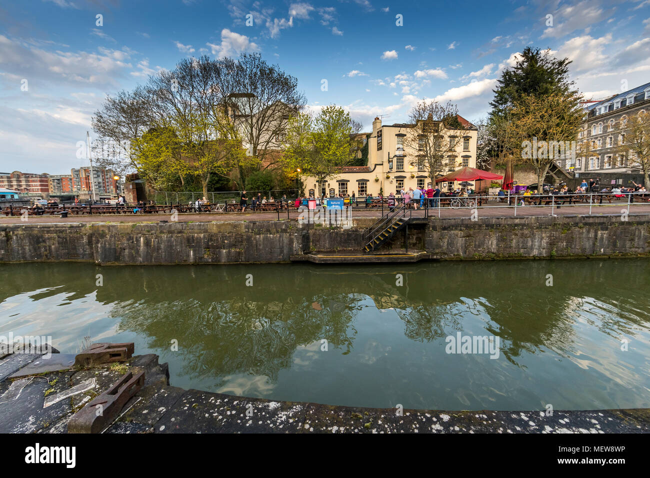 The Ostrich pub and garden on Bathurst Basin. Bristol Project Stock ...