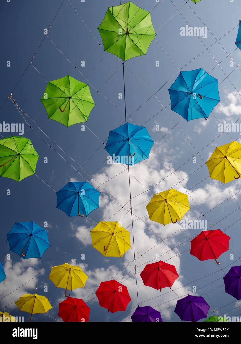 Modern art with colourful umbrellas hi-res stock photography and images ...