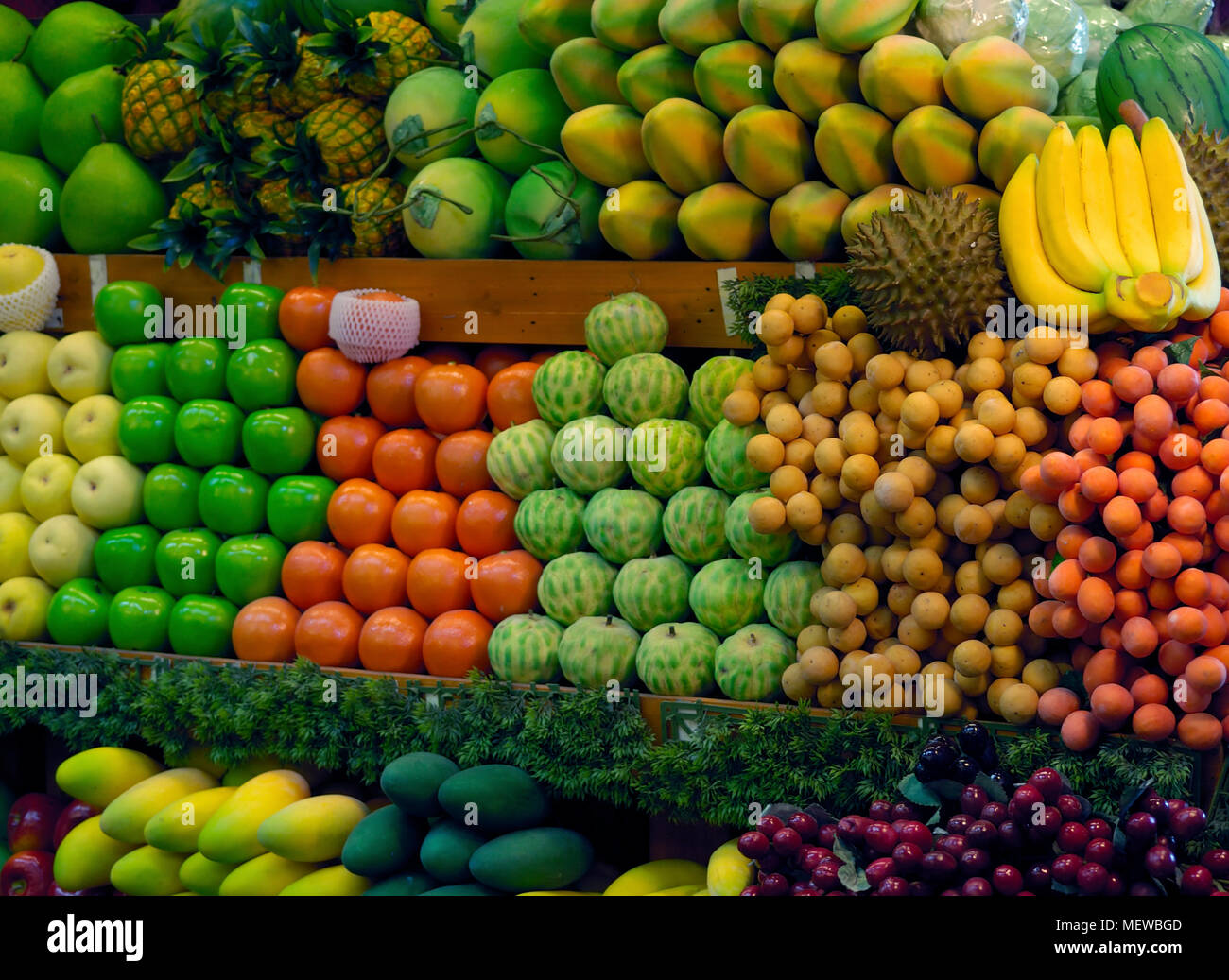 Exotic Asian fruits on sale in Chatuchak market, Bangkok, Thailand ...
