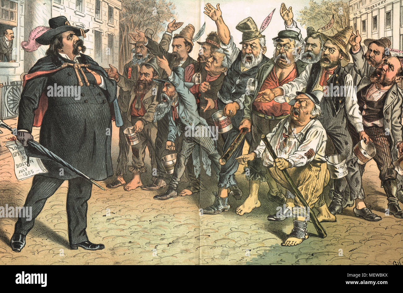 John Alexander Logan, Puck cartoon, 15 July 1885 Stock Photo - Alamy